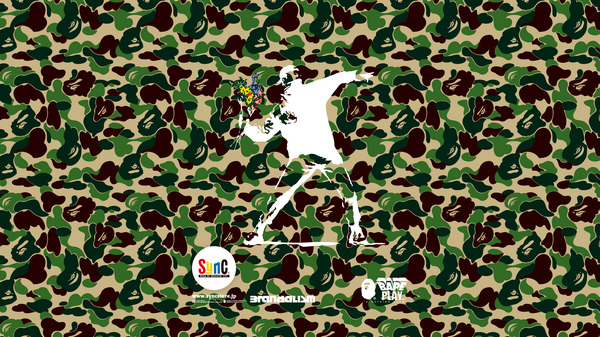 Banksy’s Iconic ‘Flower Bomber’ Gets Reimagined As BAPE’s Camo Figurine ...