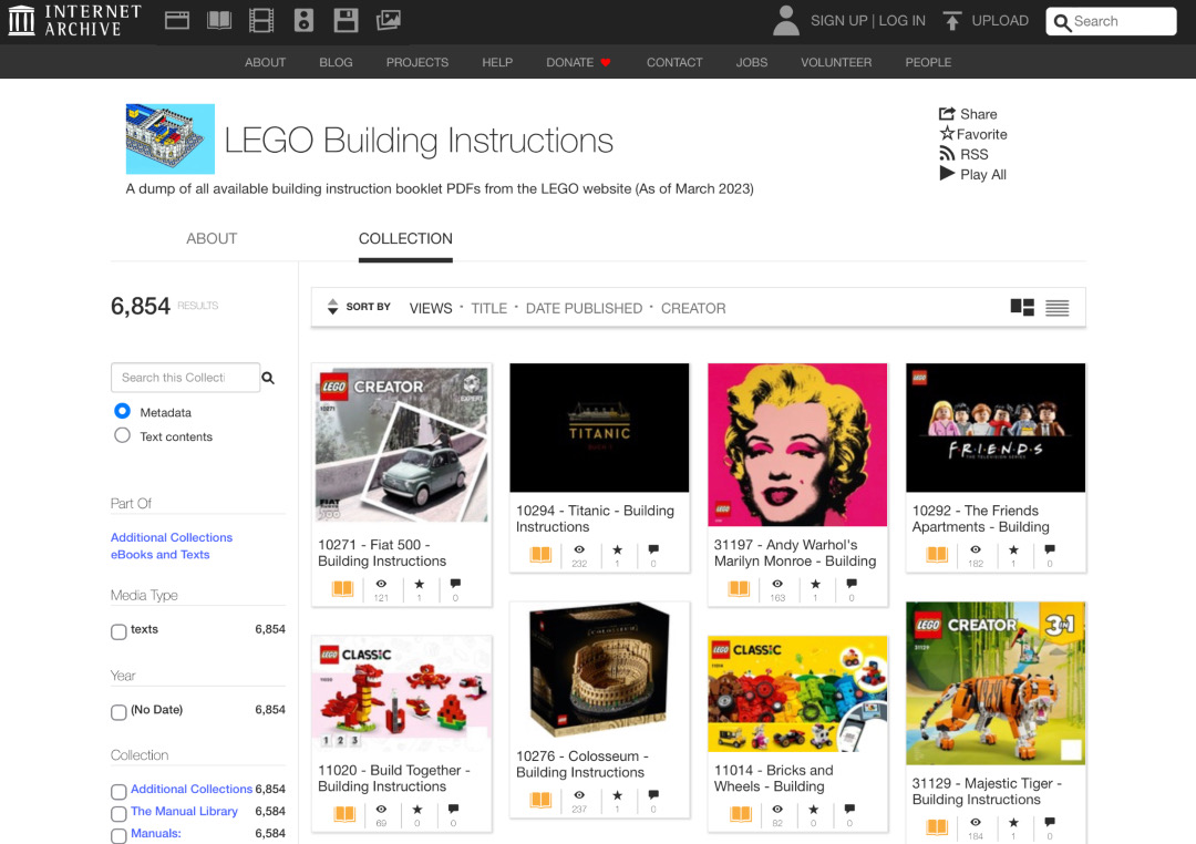 Nearly 7,000 LEGO Manuals Are Available To Download On Internet Archive ...