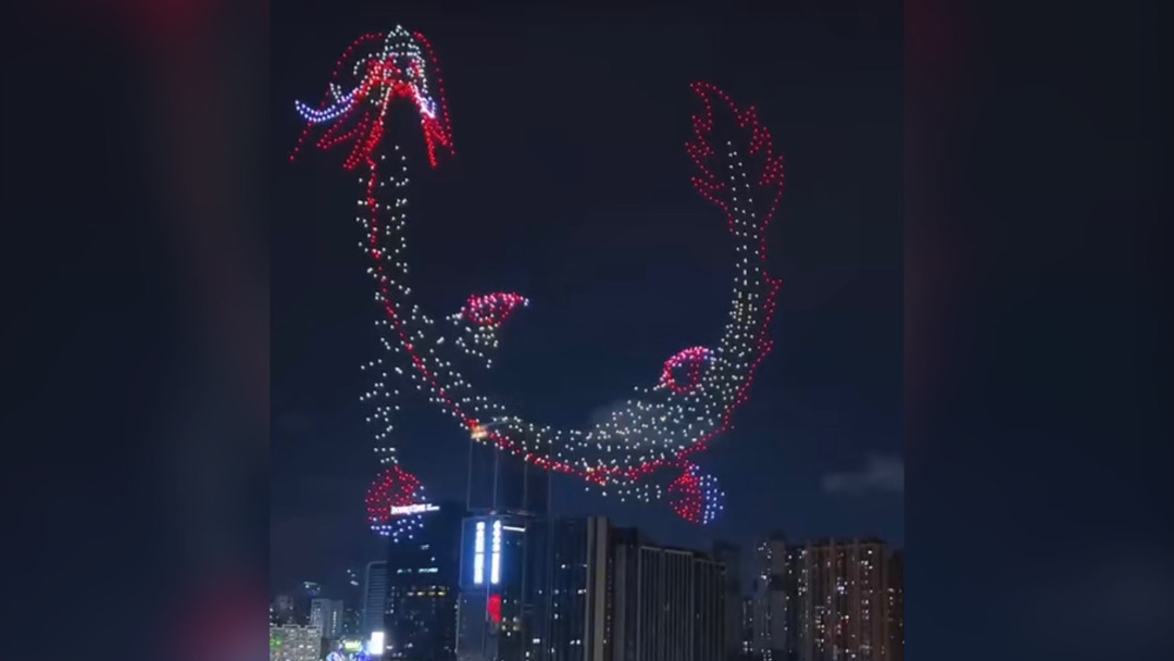 Majestic Dragon Made Up Of Drones Lights Up The Sky In Chinese City ...
