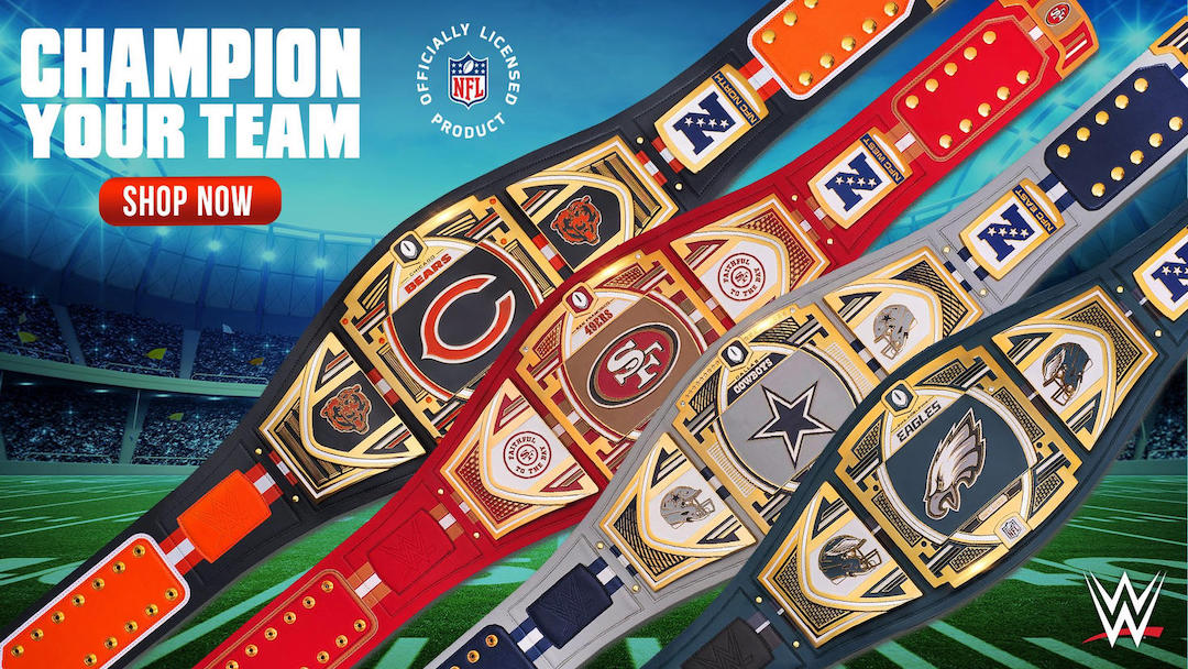WWE & NFL Team Up On First-Ever Legacy Belts To Champion Your Team ...