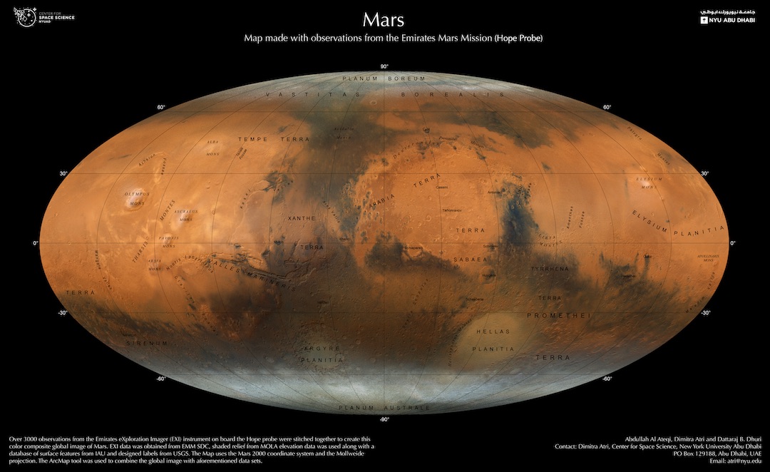 UAE Delivers A Detailed Look At Mars’ Mysterious Terrain With A New Map ...